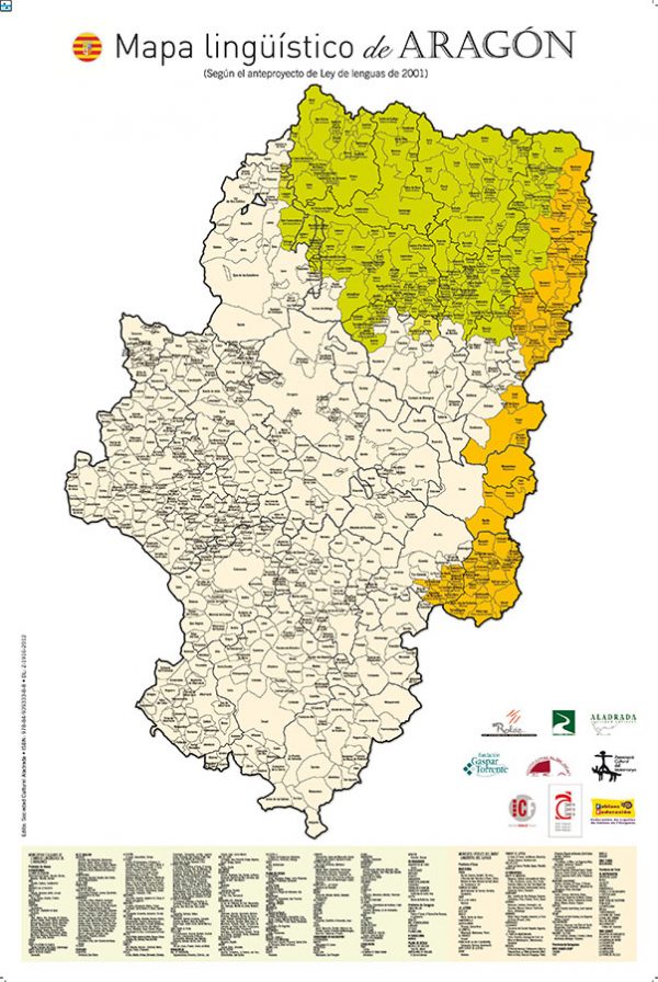 Mapa Lingüístico de Aragón (Según el Anteproyecto de Ley de Lenguas de ...